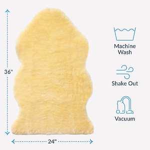 Sheepskin Ranch Double Mattress Cover, 72 in x 24 in, Natural Wool, Machine Washable