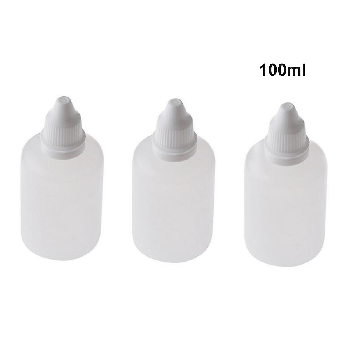 10Pcs 100ml Empty Refillable Portable Plastic Squeezable Dropper Bottle Cosmetic Makeup Packaging Essential Oil Container with Screw Lid and Plug (100 ml)