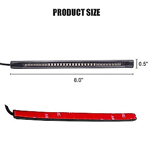 Motorcycle Tail Lights, Universal 48 Led Two-color Light Bar Stop Turn Signal Lights All-in-one for Motorcycle Waterproof Flexible Light (Yellow + Red)