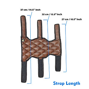 Star Quick Links Archery Arm Guard for Men Women & Kids, Rexine Leather, Adjustable Fit, 3 Hook & Loop Fasteners, Perfect Hold, Bow Archery Protect 3 Strap Guard, Arm Guard Forearm Protector (Brown)