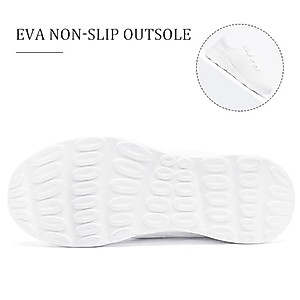 HIIGYL Womens Running Shoes Lightweight Breathable Walking Sneakers Athletic Workout Gym Tennis Shoes White Size 8.5