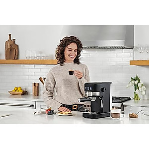 Gourmia 15-Bar Espresso Maker with Powerful Frothing Wand with 1.2L Removable Water Reservoir, Black