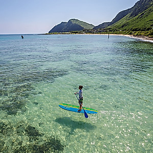 WAVESTORM 8ft Junior Stand Up Paddleboard | Superior Foam Construction with Stringers | Accessories Included Adjustable Paddle Leash and Removable fin| Carry Handle | Sized for Youth