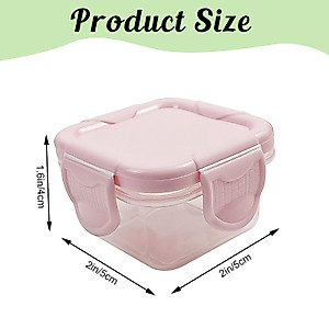 Wensdr 2oz Reusable Plastic Salad Dressing Container to go Set of 4,Small Sauce Cups with Sealing Lids Leak-proof Food Container for Lunch Box