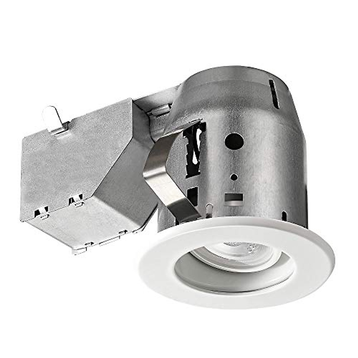 3" LED IC Rated Swivel Baffle Recessed Lighting Kit, White Finish, Energy Star Certified, CEC Title 20 & 24 Compliant, Easy Install Push-N-Click Clips, Bulb Included, 3.25" Hole Size,91198