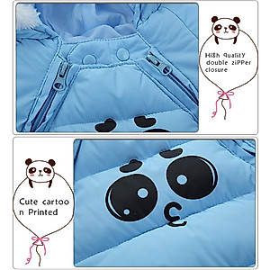 Ohrwurm Baby Winter One Piece Snowsuit with Hood Gloves Zipped Toddler Boys Girls Padded Sleepsuit Bodysuit for 18-30 Months Light Blue