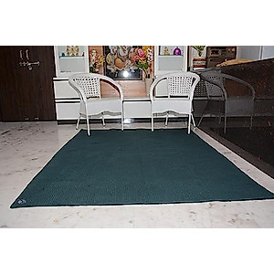 Handwoven Cotton Carpet for Floor, Green Area Cotton Rug, Soft Area Rug, Cotton Rug for Bedroom, Washable Cotton Rug, Thick Cotton Rug, (10x11)