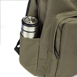 doumu Style School Backpack Travel Bag for Men Women Lightweight College Back Pack with Laptop Compartmen (Military green)