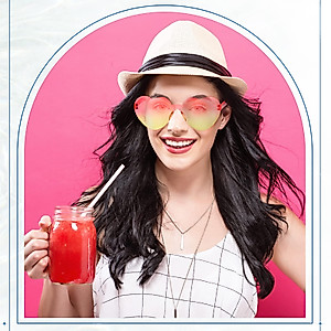 Kathfly 24 Pairs Heart Glasses Heart Shaped Sunglasses Lovely Style Heart Sunglasses for Women Party Cosplay (Candy Colors)