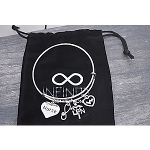 Infinity Collection LPN Gift- LPN Charm Bangle Bracelet- Licensed Nurse Practitioner Jewelry, Nursing Appreciation Gift for Women