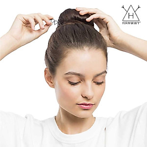 Hawwwy Spiral Spin Pins - 4 Pack Premium Brown Spin Pins | Easy & Fast Non-Scratch Alloy Bun Maker Hair Pins for Buns Women Kids | Messy Bun Bobby Pins Brown Hair Accessories