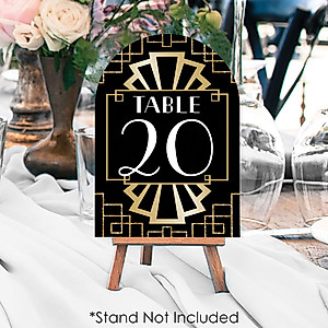Big Dot of Happiness Roaring 20’s - 1920s Art Deco Jazz Party Double-Sided 5 x 7 inches Cards - Table Numbers - 1-20