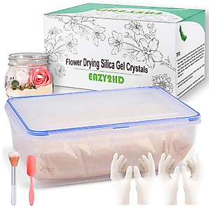 Eazy2hD Silica Gel Flower Drying Crystals Desiccant 5LBS with Sealed Container & Gloves for Wedding Flowers Bouquet Preservation Kit