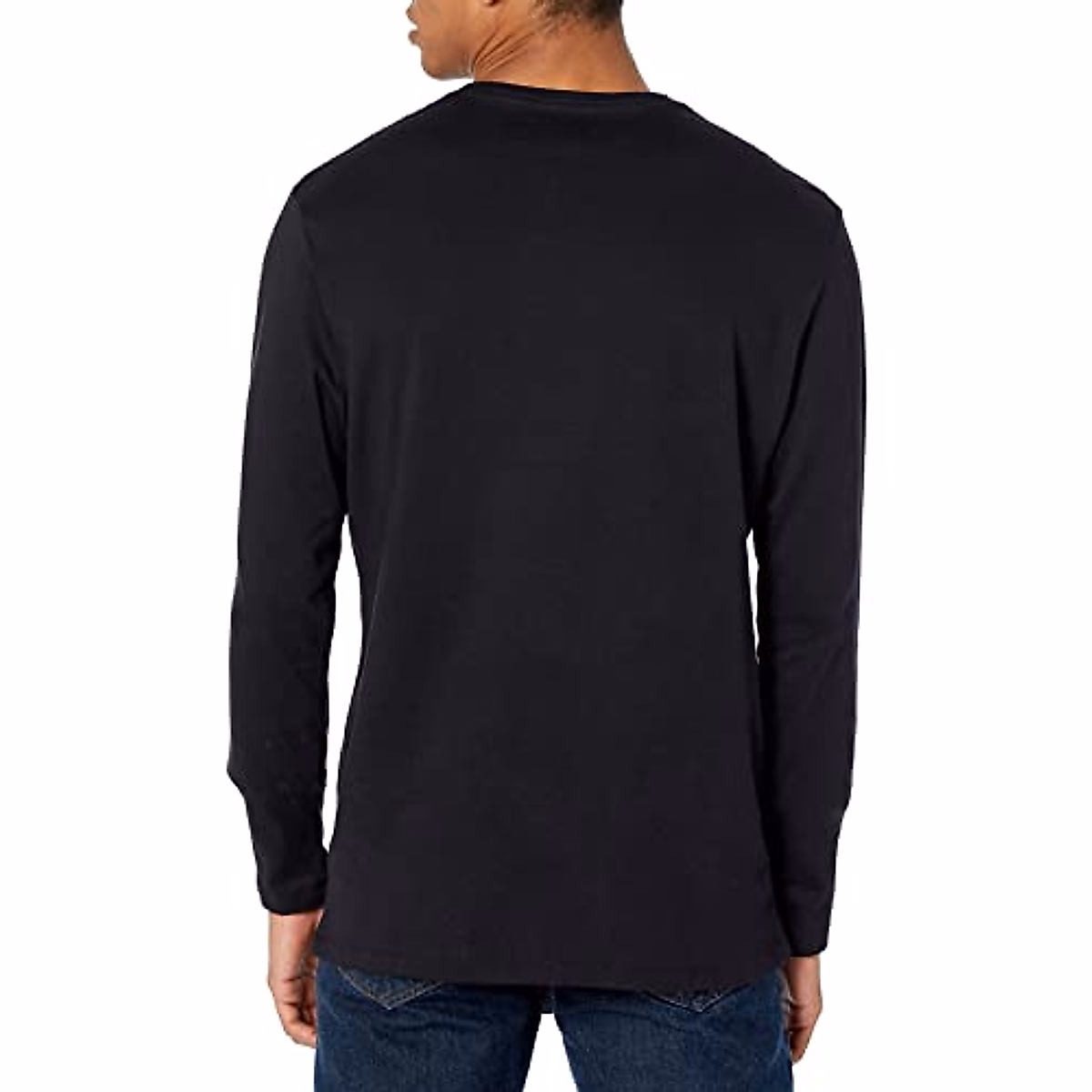 Amazon Essentials Men's Slim-Fit Long-Sleeve T-Shirt, Black, Large