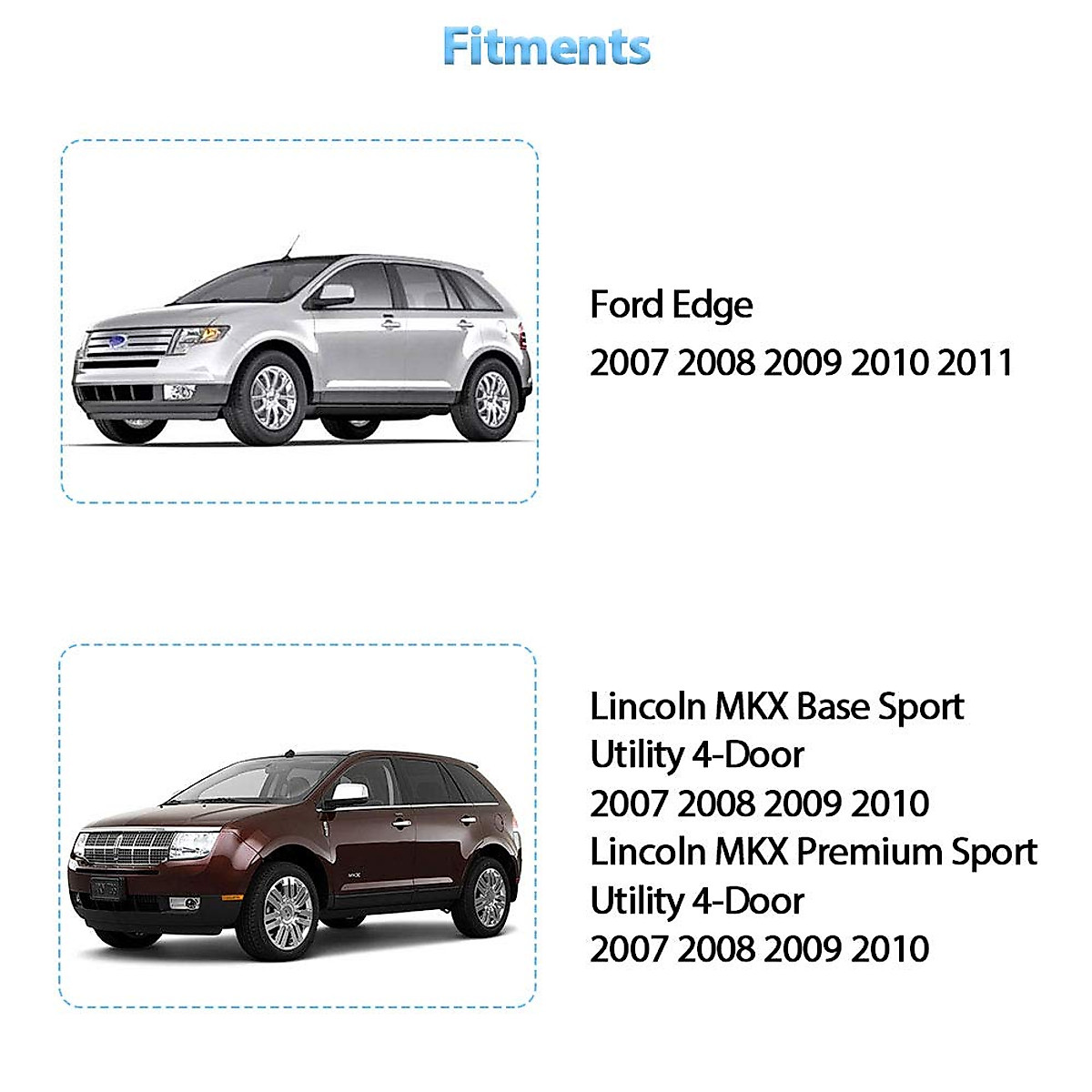 Windshield Washer Nozzles for 2007-2011 Ford Edge, 2007-2010 Lincoln MKX Base Sport Premium Sport Replaces OEM # 7T4Z-17603-A 8S4Z-17603-AA, Spray Jet Kit（Pack of 2）