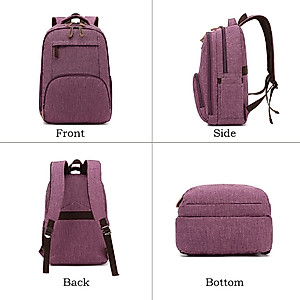 Business Laptop Backpack for Men Women, Travel Backpack Airline Approved, Work College School Backpack with Multi Pocket (Purple)