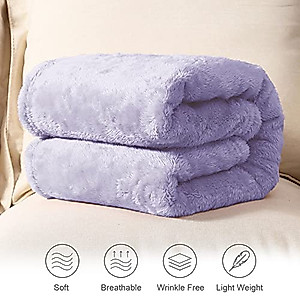 Whale Flotilla Fuzzy Faux Fur Throw Blanket for Couch, Soft Warm Fluffy Fleece Blanket for Bed/Sofa/Camping/Travel, Extra Large and Lightweight, 50x70 Inch, Lilac