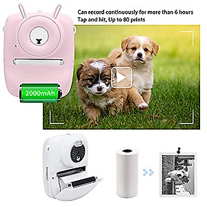 Kids Digital Selfie Camera P01B Print 2.4inch IPS Display Video Recorder Dual Lens 1800W Camera for Kids Kids Camera (Pink)