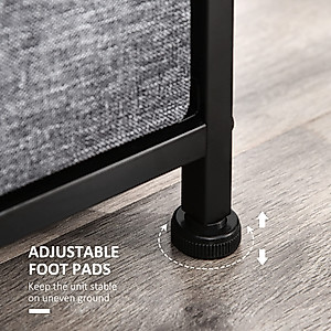 HOMCOM 8-Drawer Dresser, 3-Tier Fabric Chest of Drawers, Storage Tower Organizer Unit with Steel Frame for Bedroom, Hallway, Dark Gray