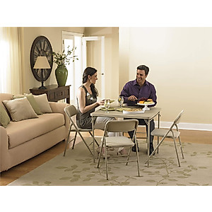 Ameriwood Home Cosco 5-Piece Folding Table and Chair Set, Tan