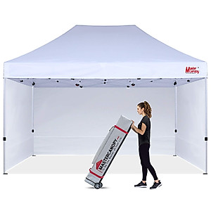 MASTERCANOPY Heavy Duty Pop-up Canopy Tent with Sidewalls (10x15,White)