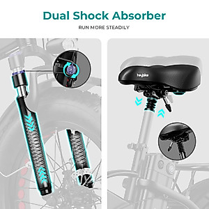 Heybike Mars Electric Bike Foldable 20" x 4.0 Fat Tire Electric Bicycle with 500W Motor(Peak 850W), 48V 12.5AH Removable Battery and Dual Shock Absorber for Adults