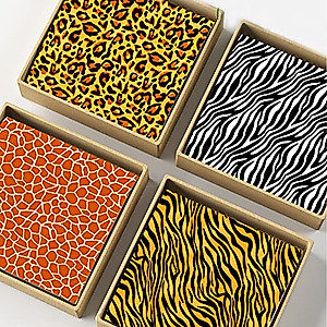 16 Sheets Leopard Animal Print Gift Wrapping Paper Jungle Safari Animal Print Wrapping Paper Set 3 Design Jungle Zoo Animal Print Party Supplies for Safari Zoo Birthday Party Supplies 20'' x 27''