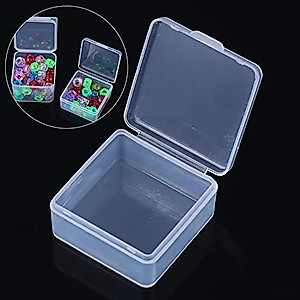 Beads Container Useful Jewelry Organizer Case Hardware Case Transparent Nail Art Screw Storage Pill Chip Box(4x4x2.8cm)