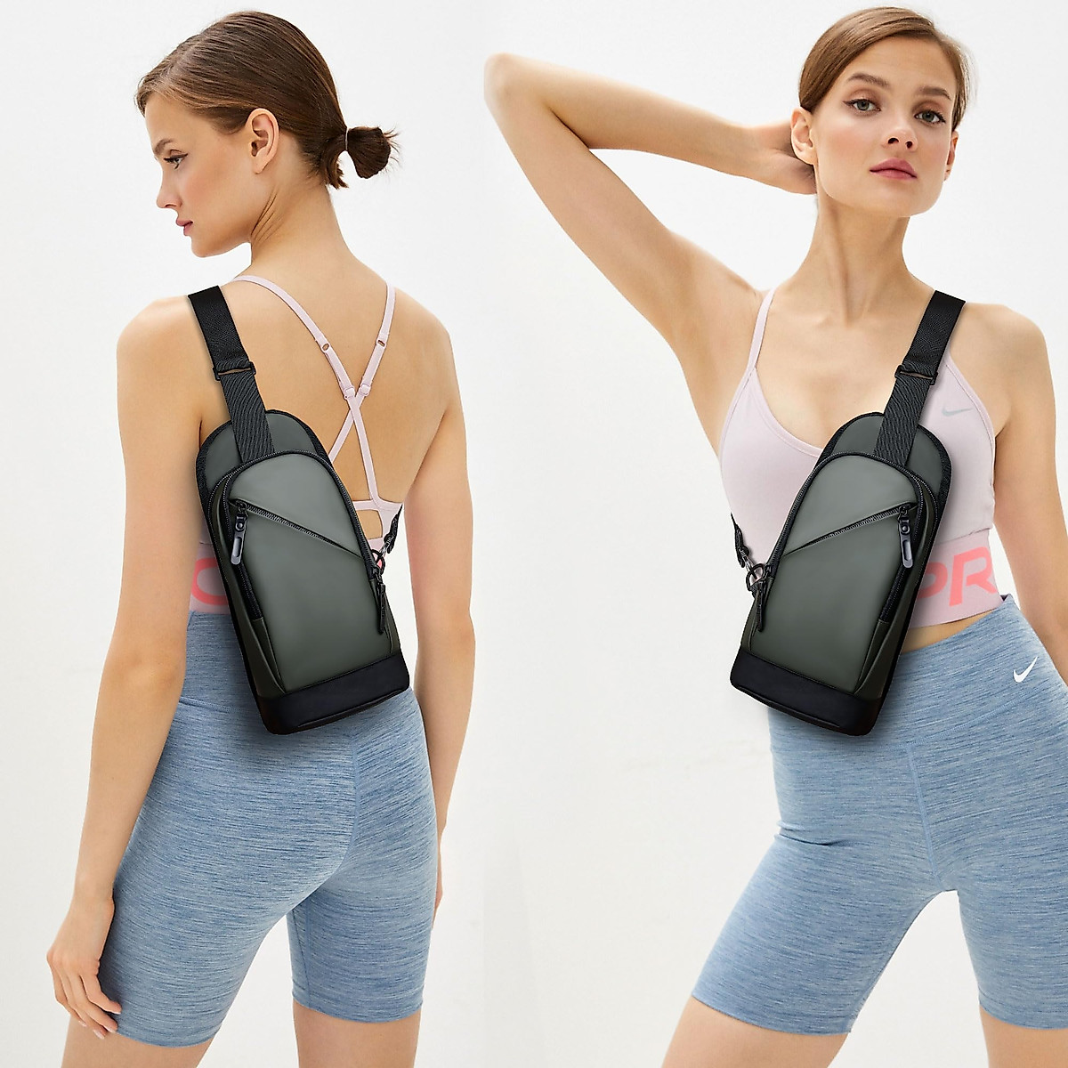 bluaqua Small Sling Crossbody Backpack Shoulder Bag for Men Women, Lightweight One Strap Chest Bag Daypack for Hiking Walking Biking Travel Cycling