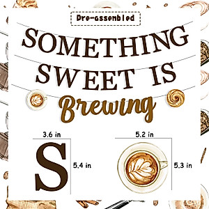 Jollyboom Coffee Baby Shower Decoration Banner, Something Sweet Is Brewing Banner Brunch Tea Baby Shower Decoration for Coffee Theme Baby Shower Gender Reveal Party