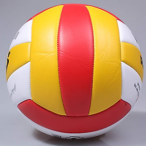 BESPORTBLE Standard Volleyball PU Volleyball Soft Sport Ball for Training Games Outdoor Red