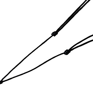 poppip 5 Pieces Handmade Craft Vintage Black Cord Rope Adjustable Necklaces With Metal Ring For Hanging Boho Pendants Balck Cord necklace For Men Women Size 18-30 Inches Thick 2 MM.