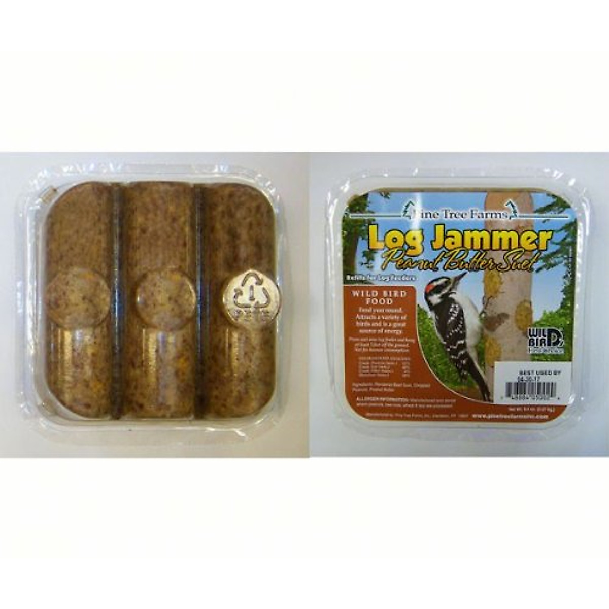 12 Pack Pine Tree Farms Log Jammer Peanut Suet 3 Plugs Per Pack (36 Plugs Total)