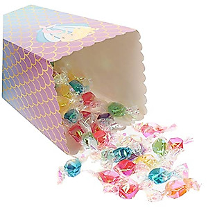 24pcs Popcorn Boxes Popcorn Box Boom Chicka Popcorn Candy Popcorn Snack Container Classic Popcorn Cups Paper Food Trays Party Favor Box Mermaid Series Popcorn Box Snack Box
