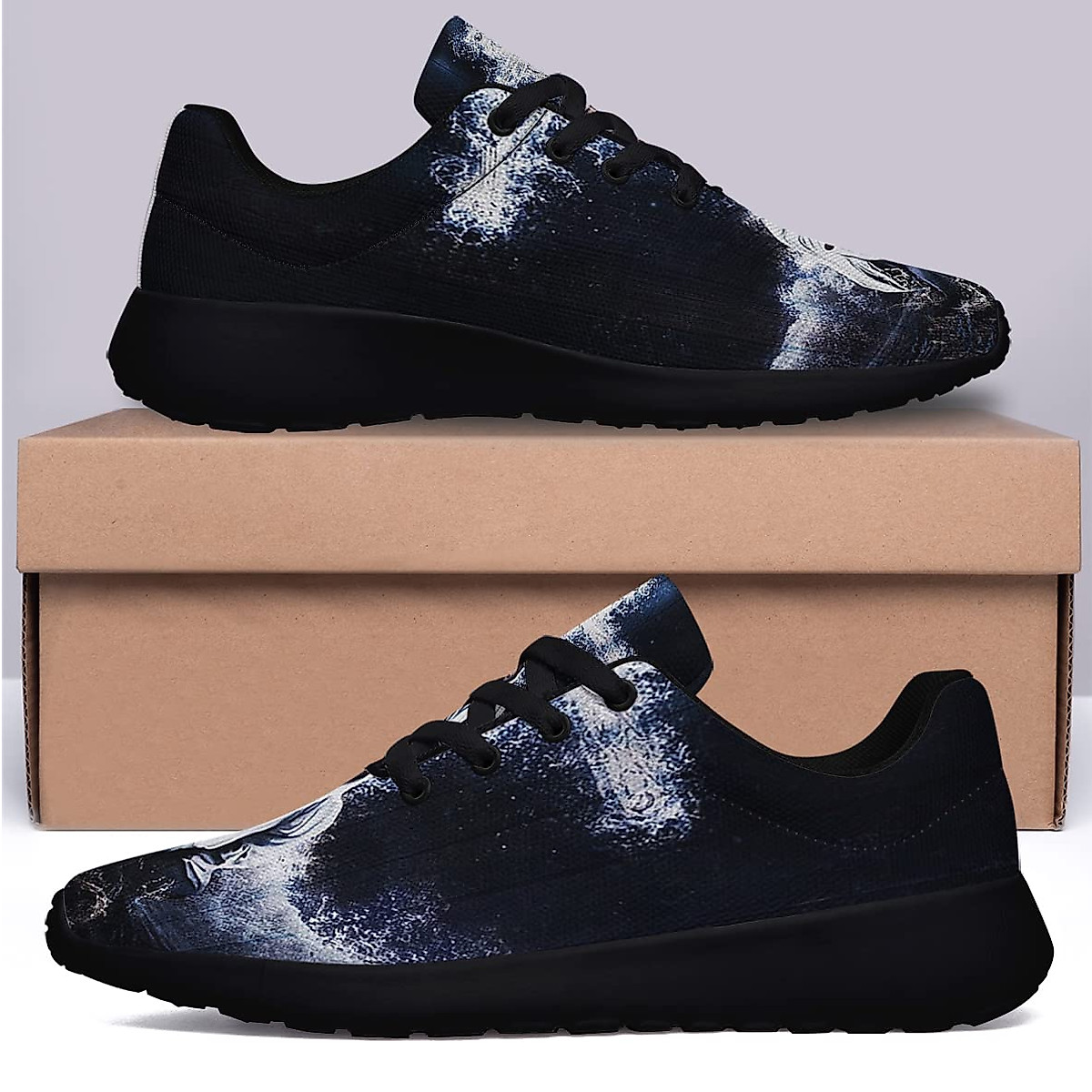 Cross Saves Us Shoes for Men Women Running Sneakers Breathable Casual Sport Tennis Shoes Gift for Him Her Black Size 13