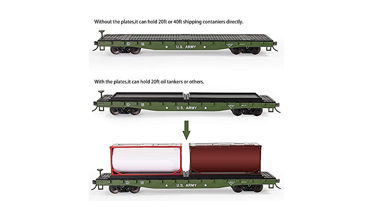 Evemodel C8741U HO Scale 52' Flat Car Transporter