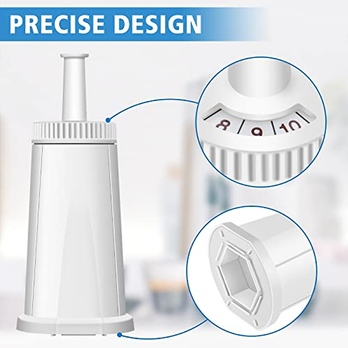 4 Pack Breville Water Filters, Compatible with Breville BES880 Barista Touch, BES990 BES980 Oracle Touch and BES878 BES920 Bambino ClaroSwiss Sage Espresso coffee Machine