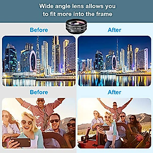 Mocalaca Phone Camera Lens (11 Lenses) Phone Lens Kit, Clip on Fisheye/Macro/Wide Angle Lens Attachment with Travel Case for iPhone 14 13 12 11 Xs X Pro Max Samsung Android Smartphone