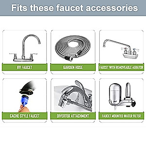 2Pcs Brass Faucet Adapter Kit,Connect Garden Hose,Standard Hose via Diverter,Male & Female Faucet Adapter for Sink Faucets- (Chrome Finished TTCAD4)