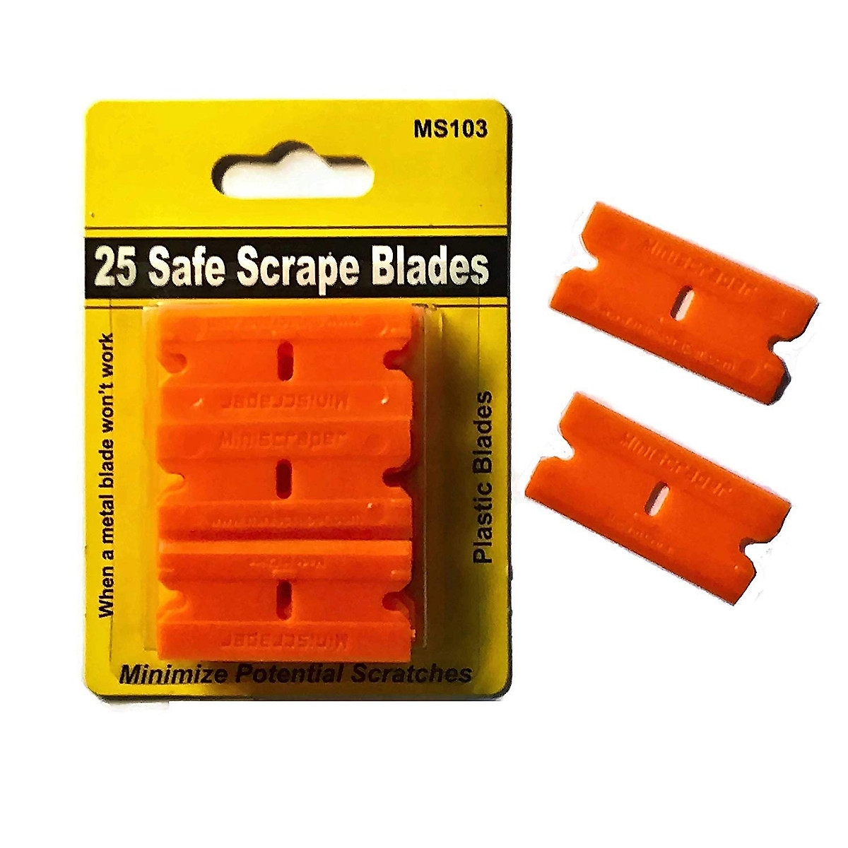 MINISCRAPER Plastic Razor Blade Set, Safe Scrape Double Edged Blades