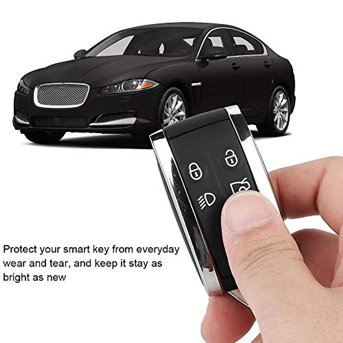 Senyar Car Key Fob, Car Remote Key Fob Shell Case Replacement Fits for Jaguar XF 2009-2012 for Jaguar S-Type 2007-2008 5 Button