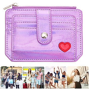 TENDYCOCO Money Clip with ID Window Hologram Card Holder Slim Coin Wallet for Women Girls