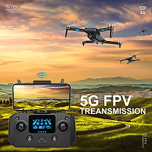 HHD Drone with Camera for Adults, Foldable RC Quadcopter for Beginners with 40 mins Flight Time, App Control, Auto Return Home, Follow Me, 2 Batteries (Black-1)