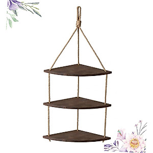 Cabilock 1pc Storage Stand Storage Racks Wooden Wall Hanging Rack Storage Shelfs Light Brown