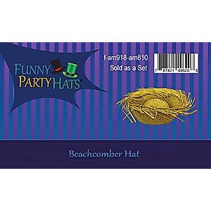 Funny Party Hats Beachcomber Hat – Hawaiian Luau Hat – Farmers Hat – Straw Costume Hat