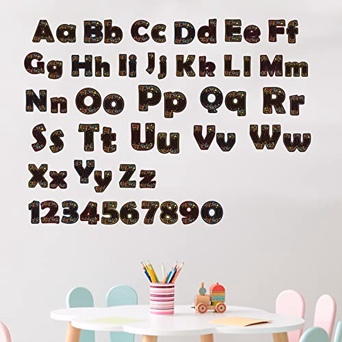 76 Pcs Letters Combo Pack Classroom Black Alphabet Letters Numbers ...