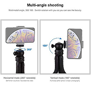 PULUZ Flexible Camera Tripod, Mini Octopus Flexible Tripod Holder with Ball Head for oPro/Action Cam/DSLR Canon Nikon Sony, Smartphone Size: 11.81X1.97 inch