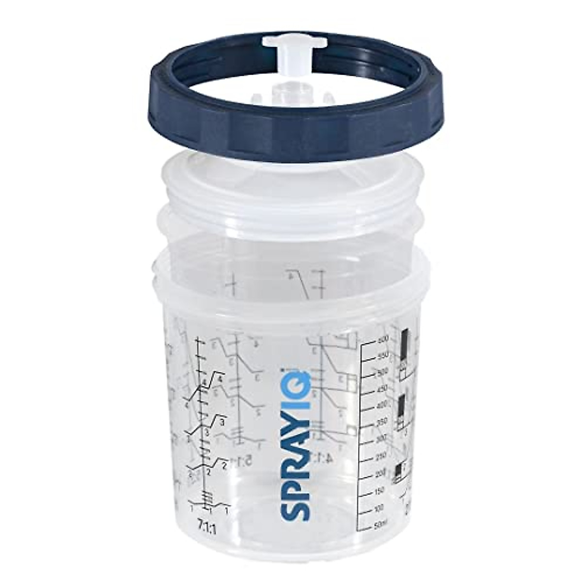 Spray IQ Disposable Paint Spray Gun Cup Set 20oz | 50 Lids & Liners | 1 Hard Cup & Ring | 20 Stoppers - Compatible with Original 1.0 System (not 2.0)