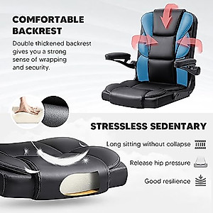 SEATZONE Home Office Desk Chair, High Back Ergonomic Managerial Executive Chairs, Headrest and Lumbar Support Desk Chairs with Wheels and Armrest, Black