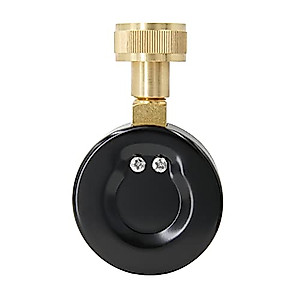Reotemp PD25H 2.5" Home Water Pressure Test Gauge with Max Pointer, 0-160 PSI, 3/4" Female Garden Hose Thread, Hose Bib Gauge